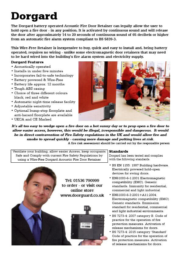 Dorgard 1328-A01 Acoustic Fire Door Retainer
